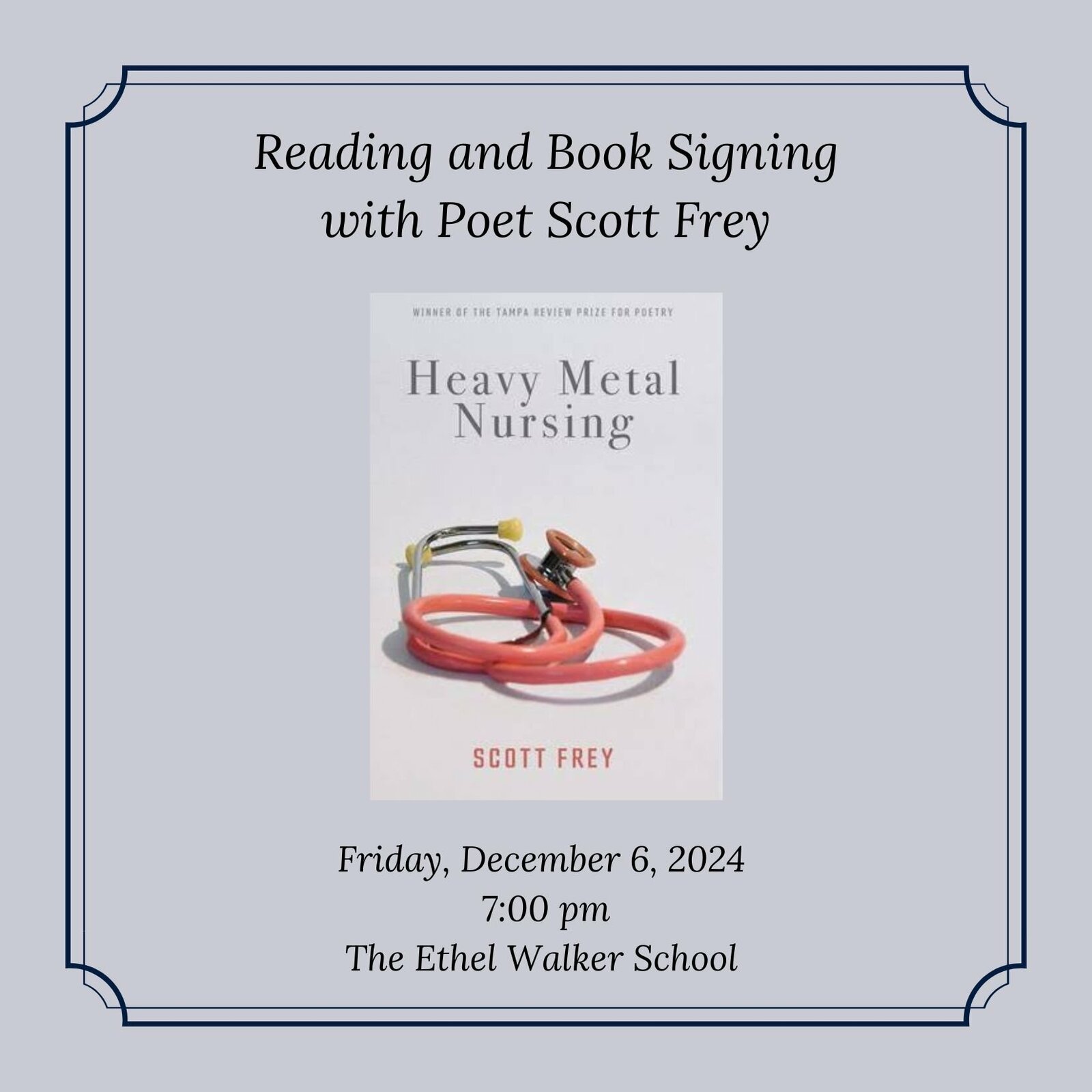 A Reading with Poet Scott Frey | The Ethel Walker School