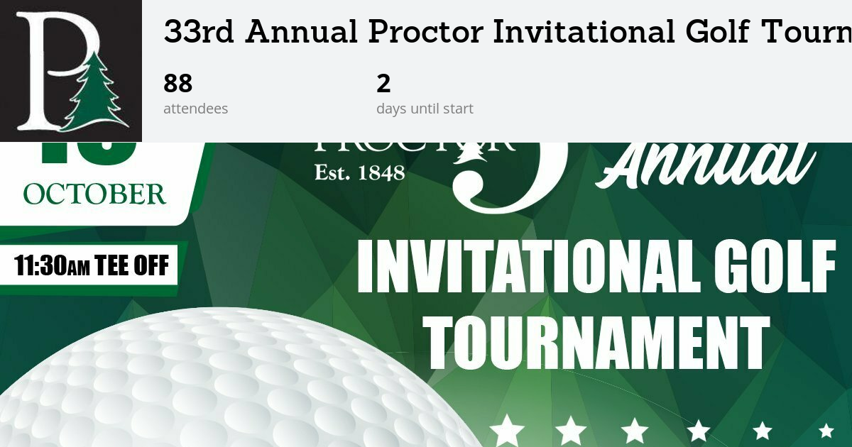 33rd Annual Proctor Invitational Golf Tournament | Proctor Academy