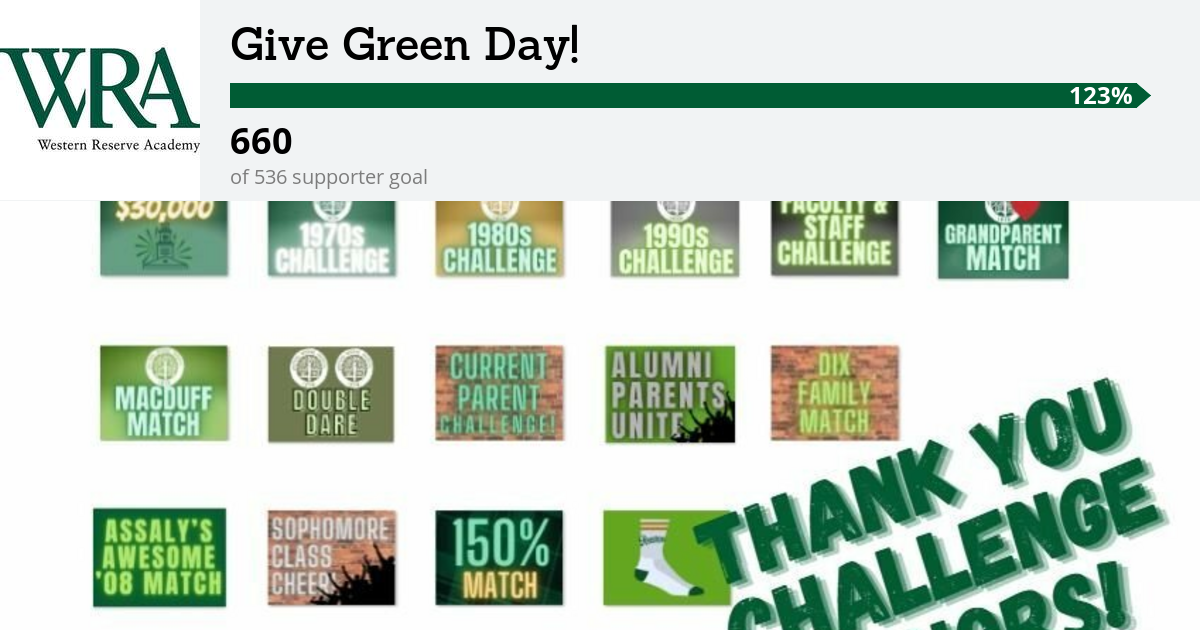 Give Green Day! | Western Reserve Academy