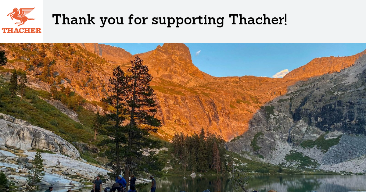 Thank you for supporting Thacher! | The Thacher School