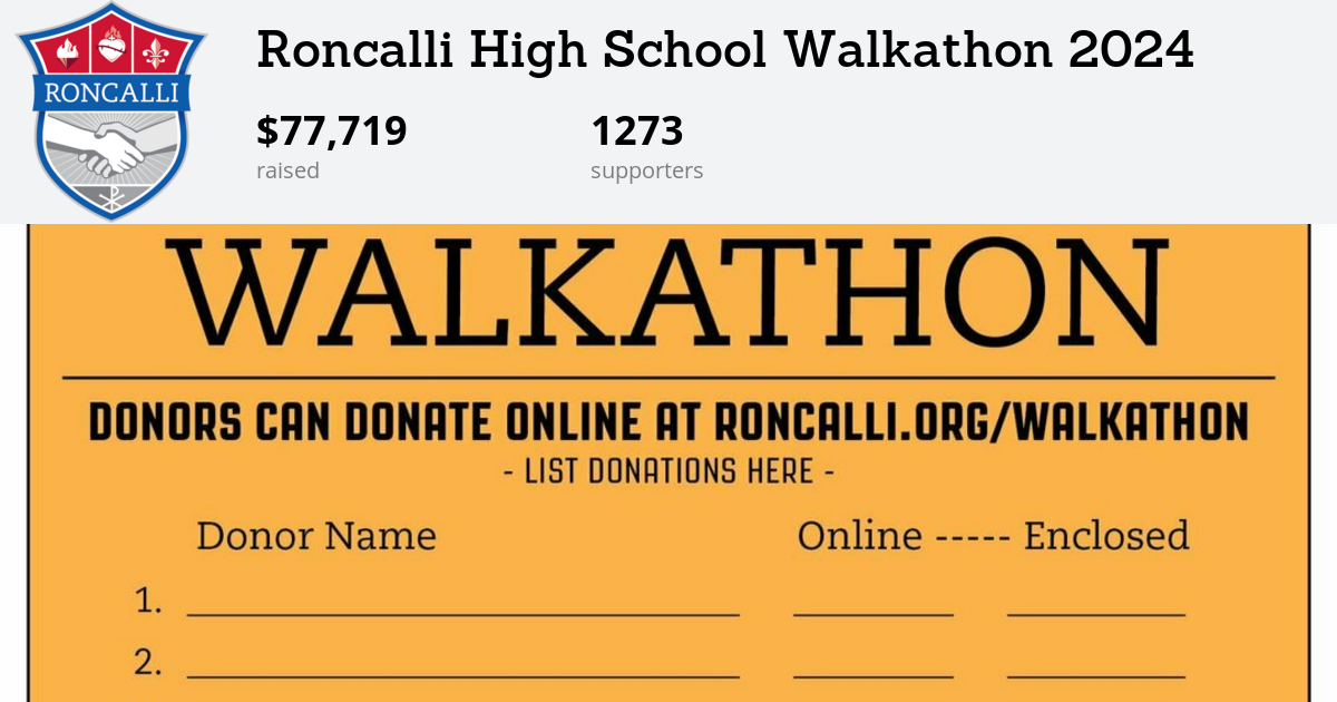 Roncalli High School Walkathon 2024 | Roncalli High School