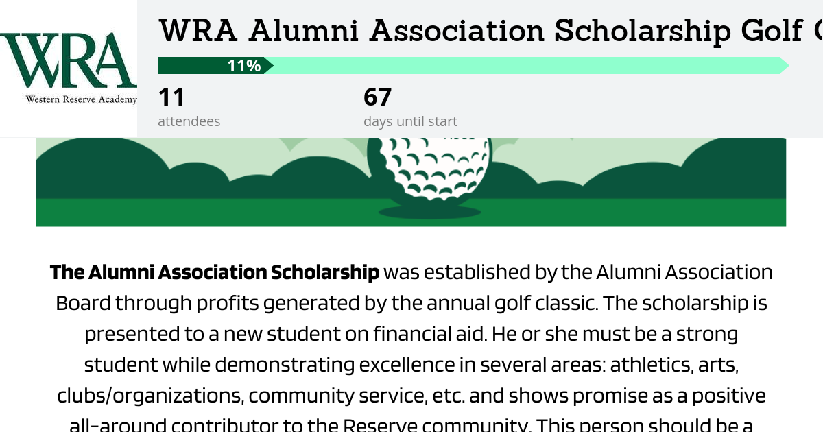 WRA Alumni Association Scholarship Golf Classic | Western Reserve Academy