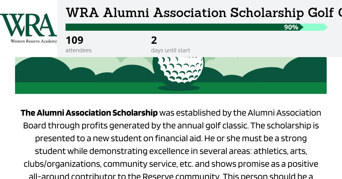 WRA Alumni Association Scholarship Golf Classic | Western Reserve Academy