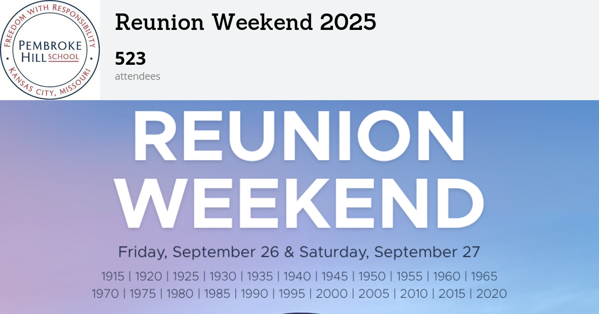 Reunion Weekend 2025 – Schedule | Pembroke Hill School