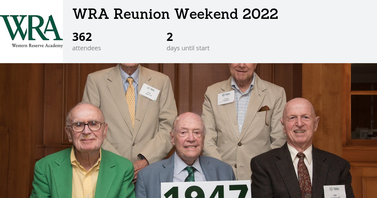 WRA Reunion Weekend 2022 | Western Reserve Academy