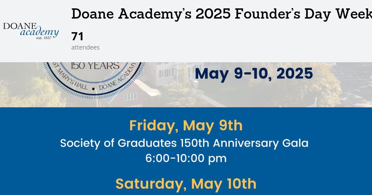 Doane Academy's 2025 Founder's Day Weekend | Doane Academy