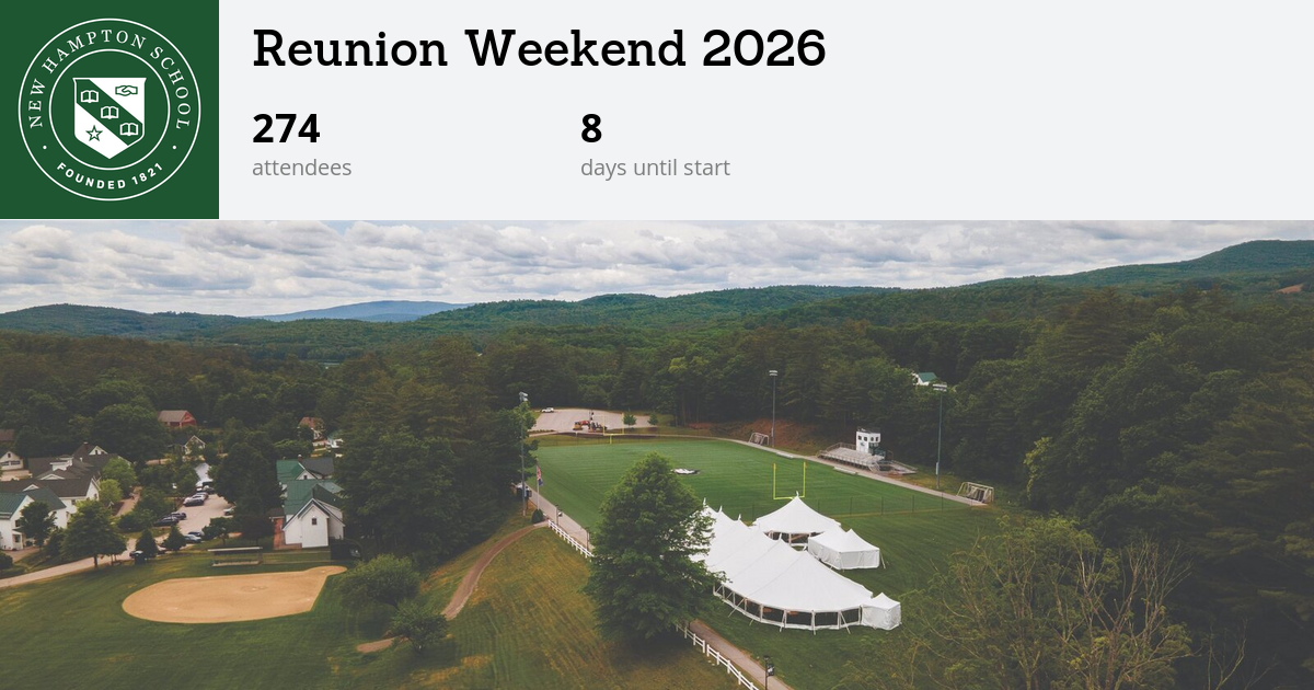 Reunion Weekend 2026 – Schedule | New Hampton School