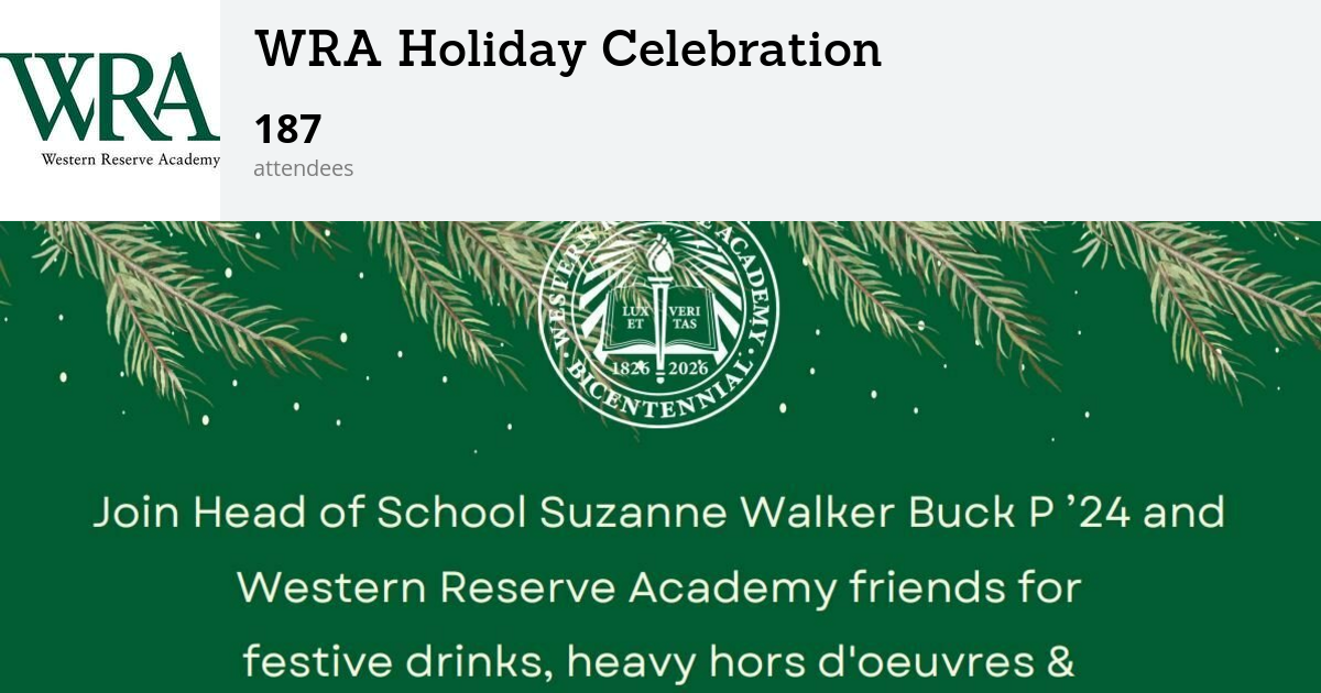 WRA Holiday Celebration | Western Reserve Academy
